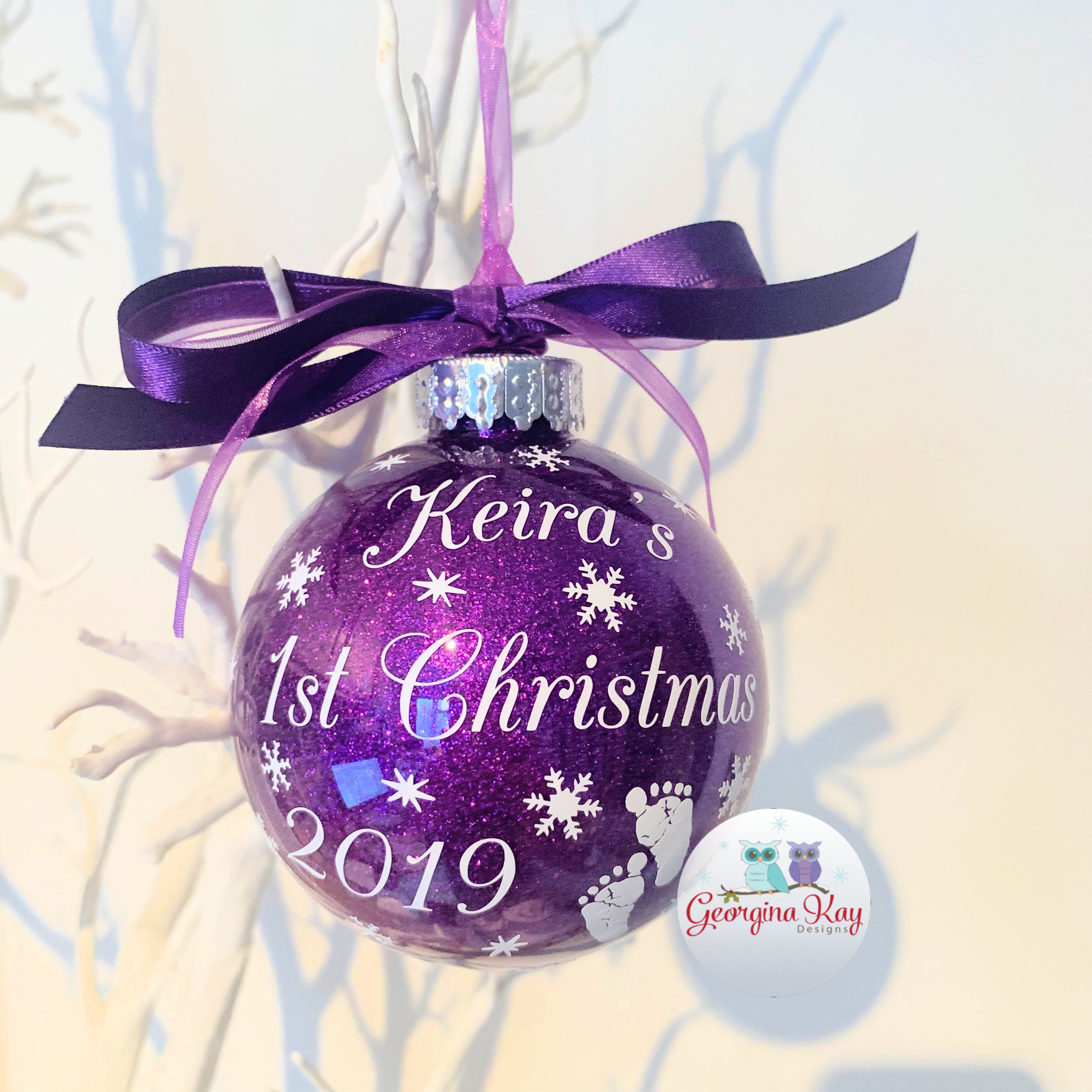 Baby 1st Christmas Bauble (Feet Pic) – Georgina Kay Designs