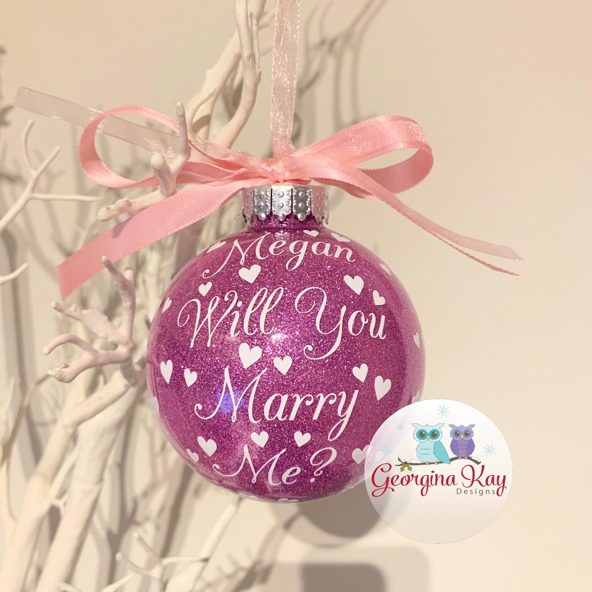 (Name) Will You Marry Me? Bauble (No Pic) – Georgina Kay Designs